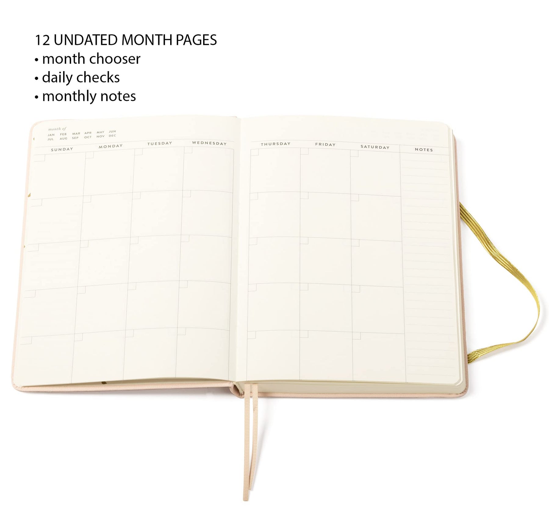 Eccolo Camel Undated Weekly Planner
