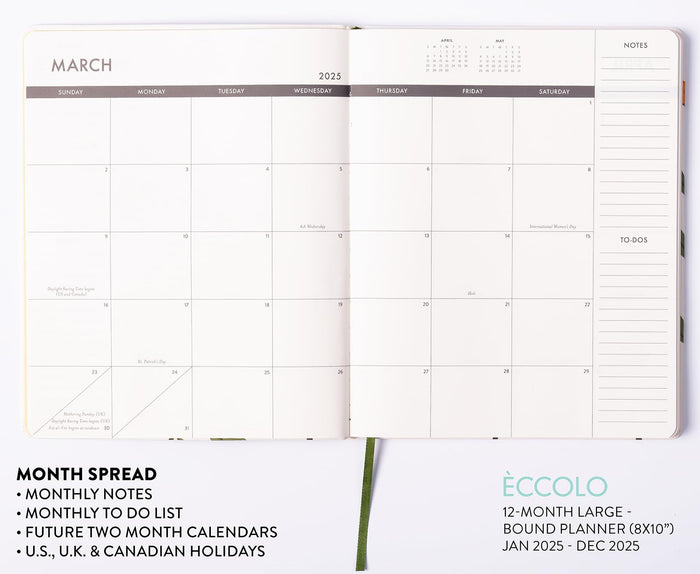 Eccolo 2025 Bloom Large Bound Planner