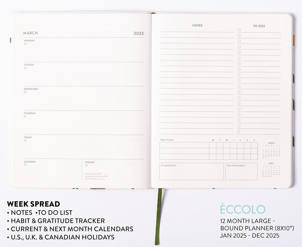 Eccolo 2025 Bloom Large Bound Planner
