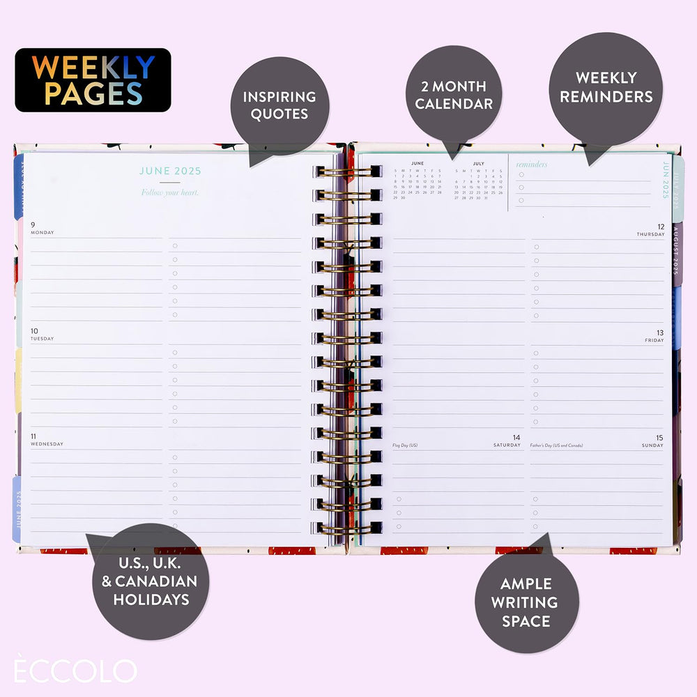 Eccolo 2025 Strawberry Spiral Fun Planner