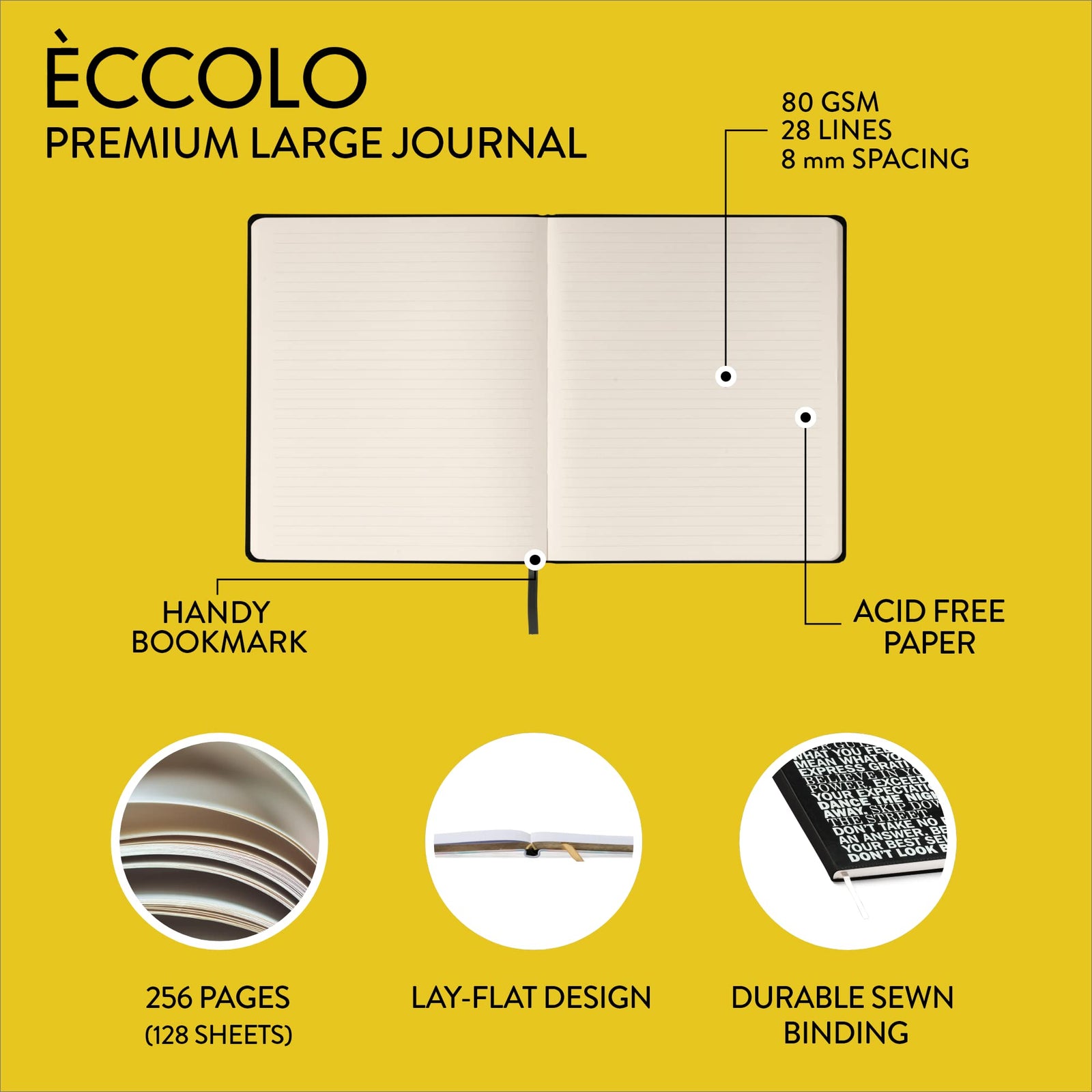 Eccolo Be Bold Black Journal