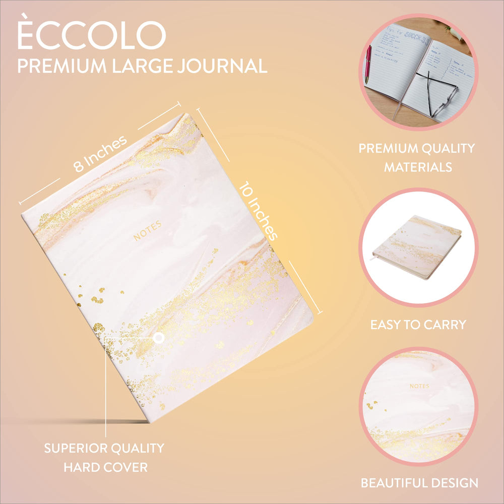 Eccolo Pink & Gold Marble Journal