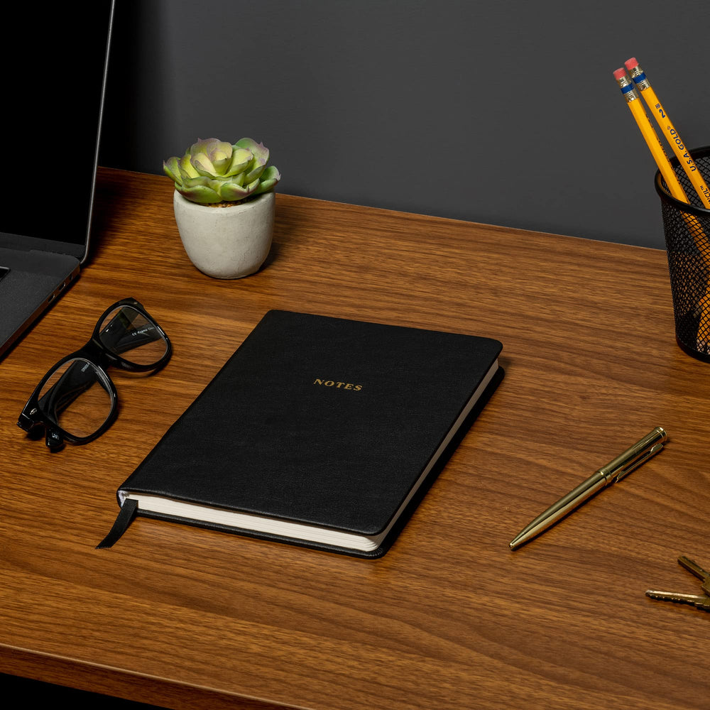 Eccolo Black Journal with Gold Pen Holder