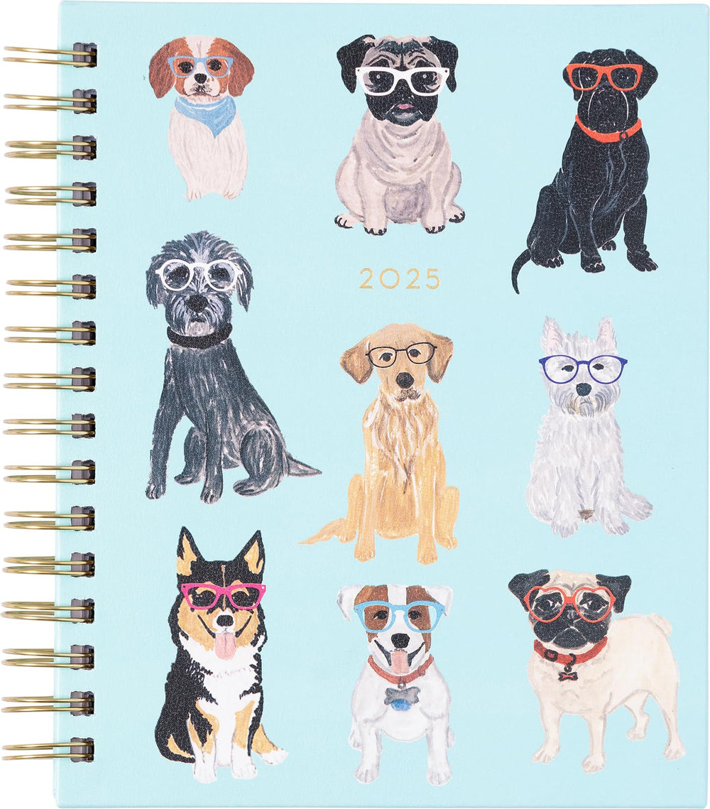 Eccolo 2025 Dogs with Glasses Spiral Fun Planner