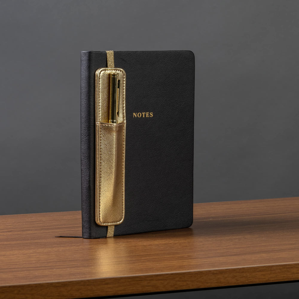 Eccolo Black Journal with Gold Pen Holder