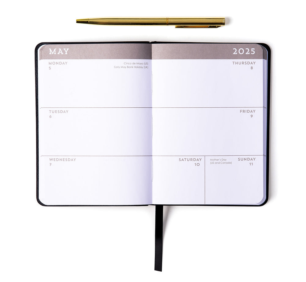 Eccolo 2025 Black Pocket Weekly Planner