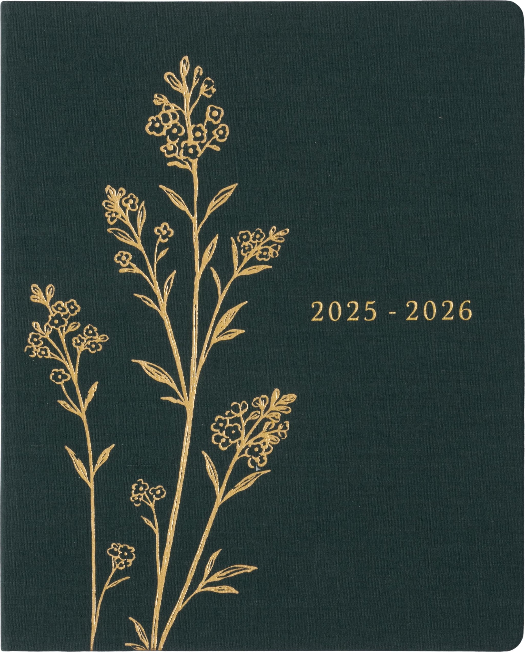 Eccolo 2025-2026 Geen Floral Linen Large Bound Planner